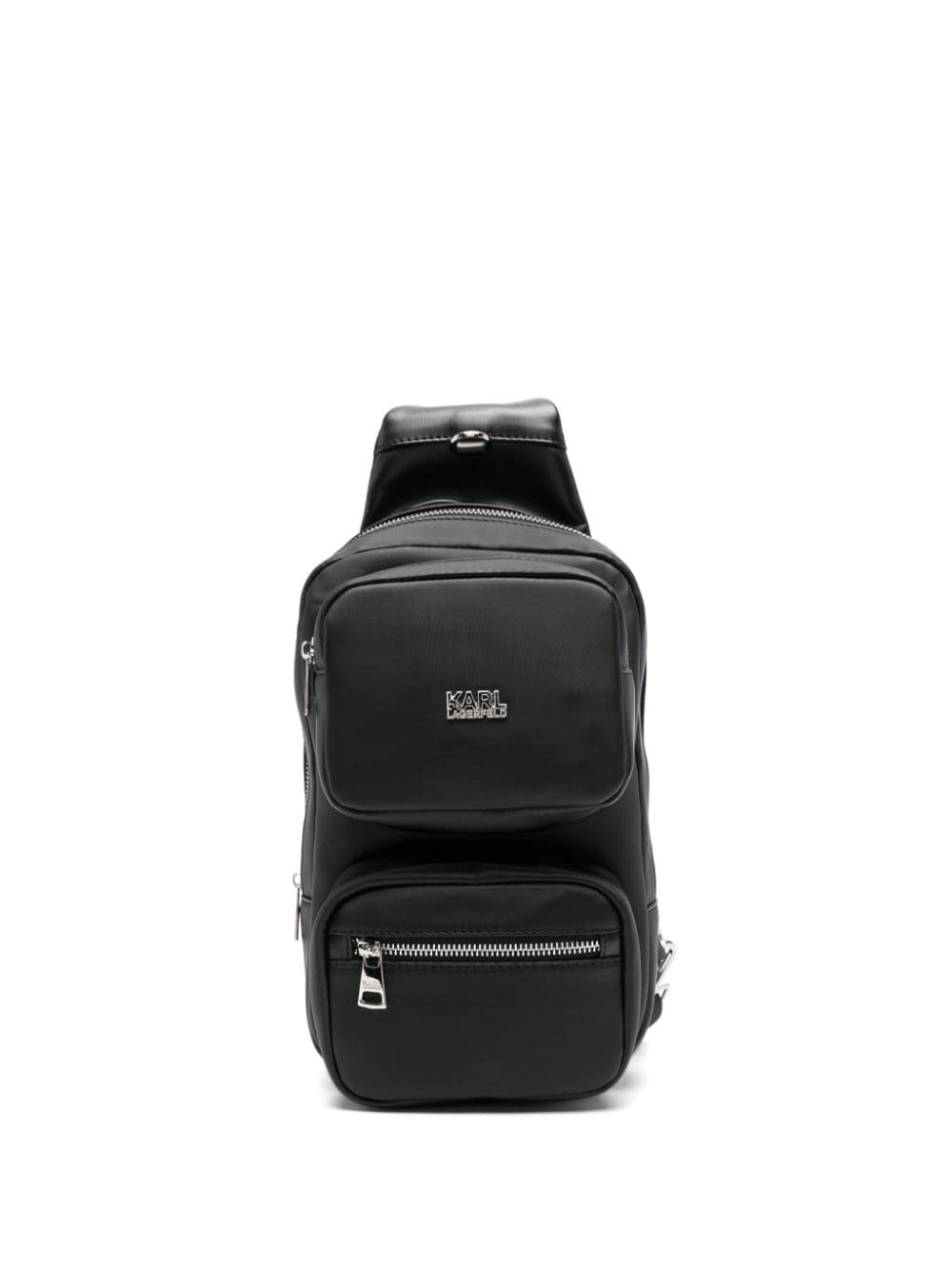 Karl Lagerfeld Logo-lettering Messenger Bag - Black | Editorialist